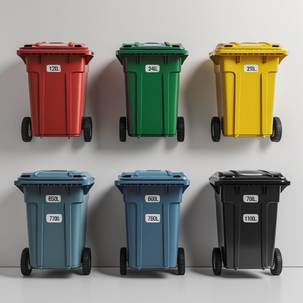 Red 1000 liter wheelie bin – Wheelie Binz